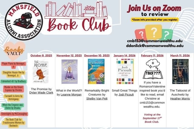 Mansfield Virtual Alumni Book Club | Commonwealth University